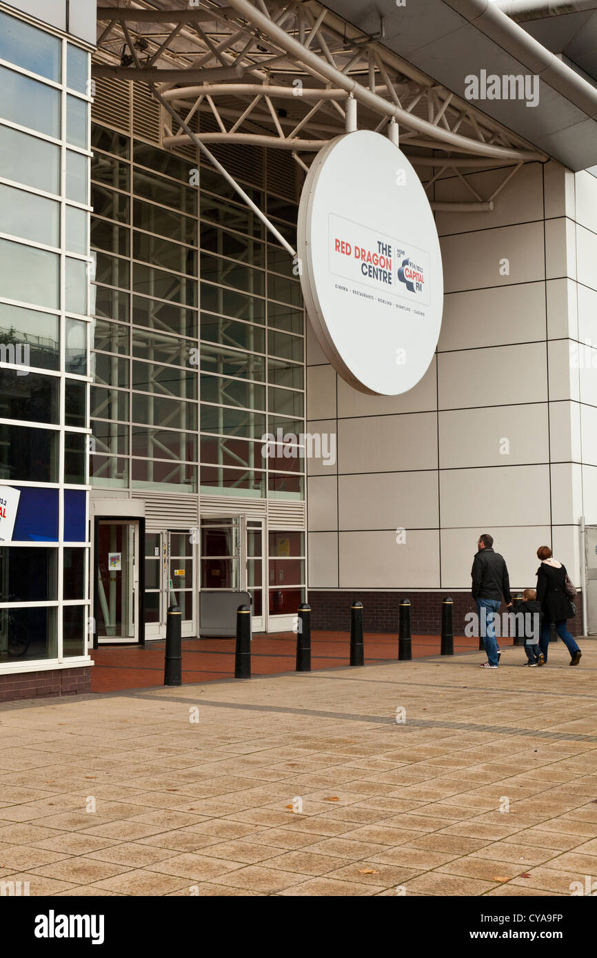 Entrance to the Red Dragon Centre, retail and entertainment centre ...