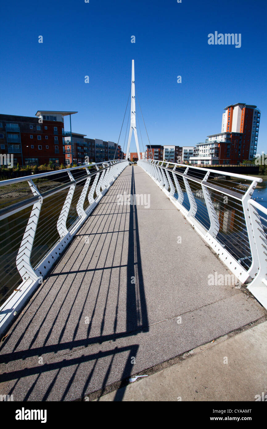Sir Bobby Robson Bridge over the River Orwell Ipswich Suffolk England ...