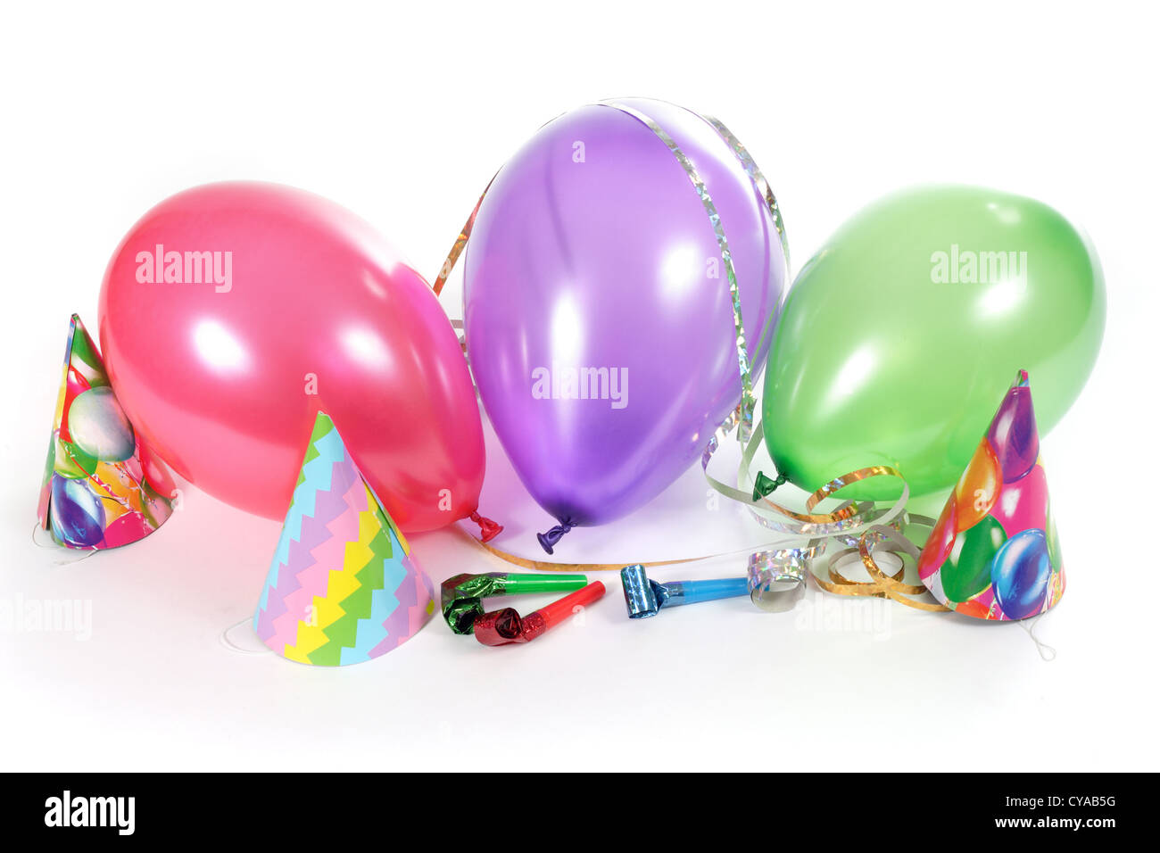 party items. photo on the white background Stock Photo - Alamy