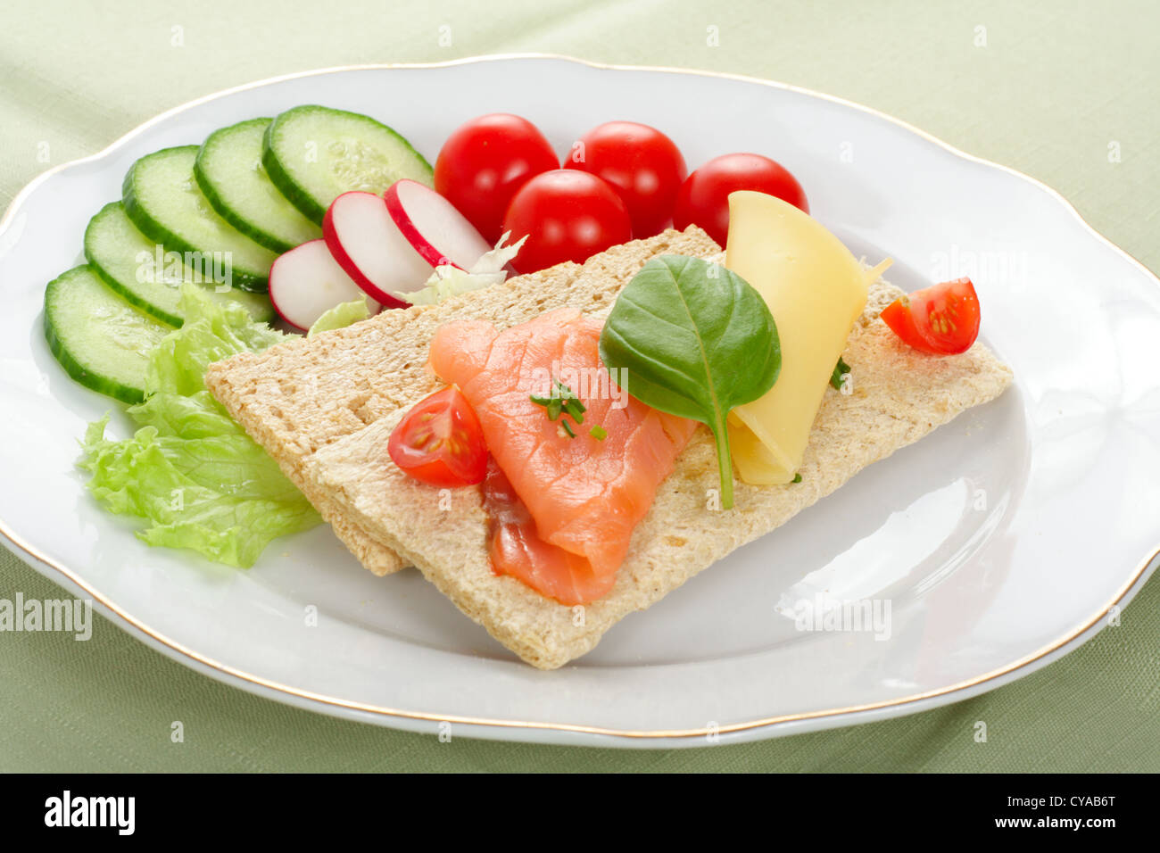 dietetic sandwich tasty breakfast on the plate Stock Photo - Alamy