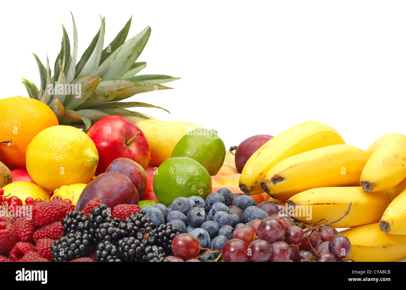 Fresh Fruit photo on the white background Stock Photo - Alamy