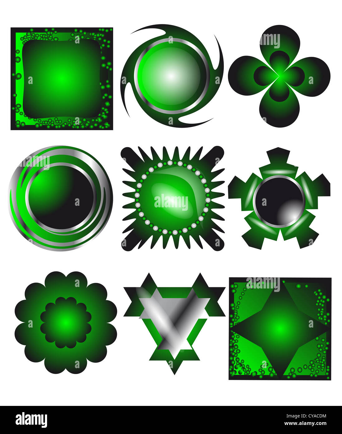 Set of different shapes and color empty icon Stock Photo - Alamy