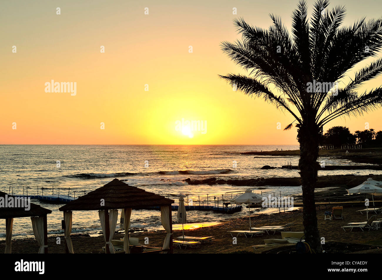Sunset at Paphos, Cyprus Stock Photo - Alamy