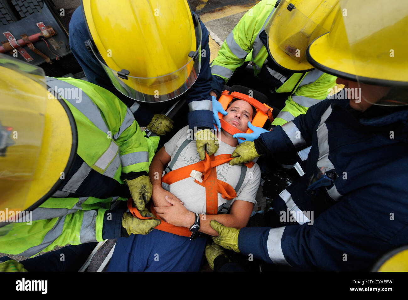 Fireman of white watch at Pontypridd Fire Station in S Wales - A ...