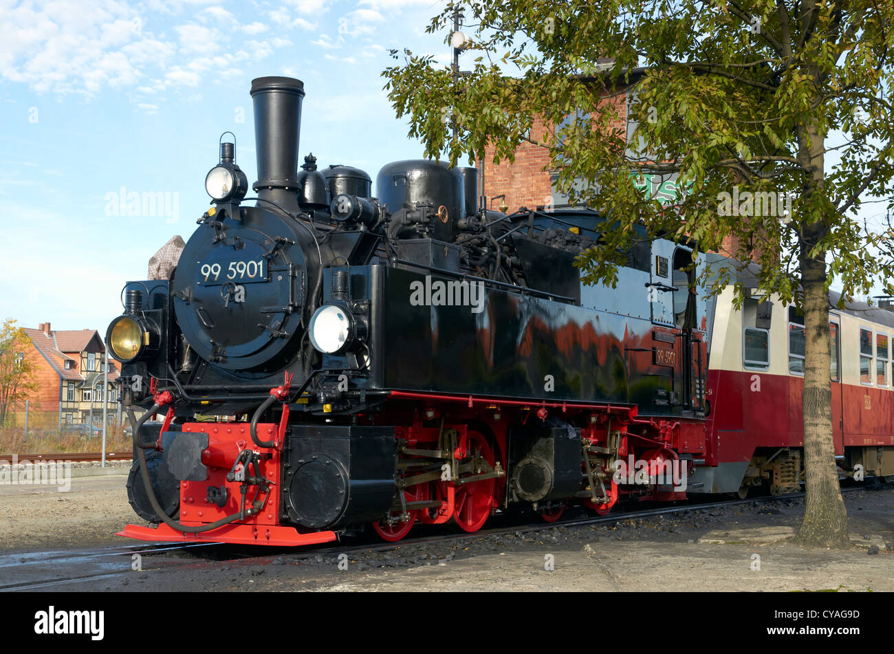 Harzer Schmalspurbahnen. Mallet heritage steam train 99 5901 at ...