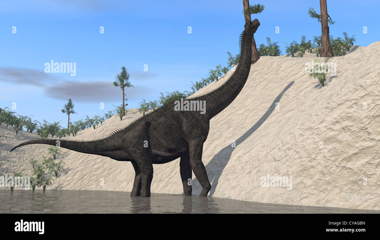 grazing brachiosaurus reptile Stock Photo - Alamy