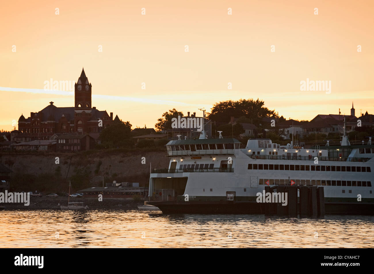 Washington State ferries dock at the historic seaport town of Port ...