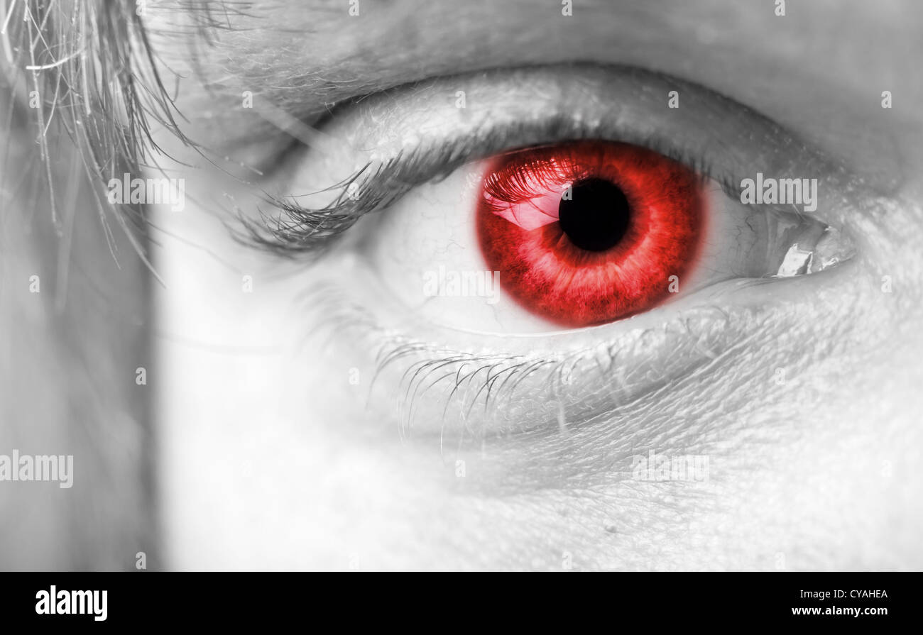 Close-up photo of a red vampires eye Stock Photo - Alamy