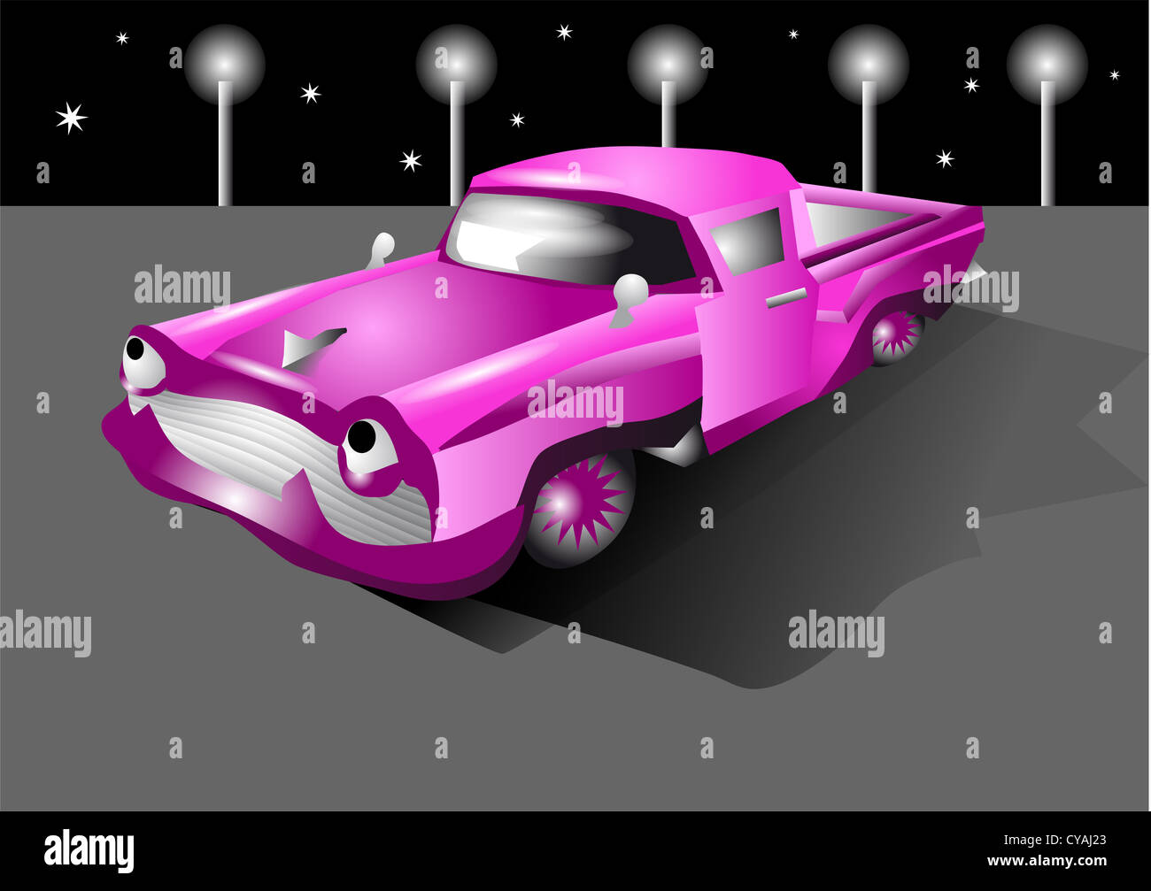 sad car on a deserted night street Stock Photo - Alamy