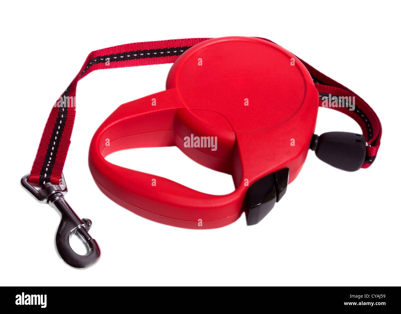 Retractable leash for dog isolated on white background Stock Photo - Alamy