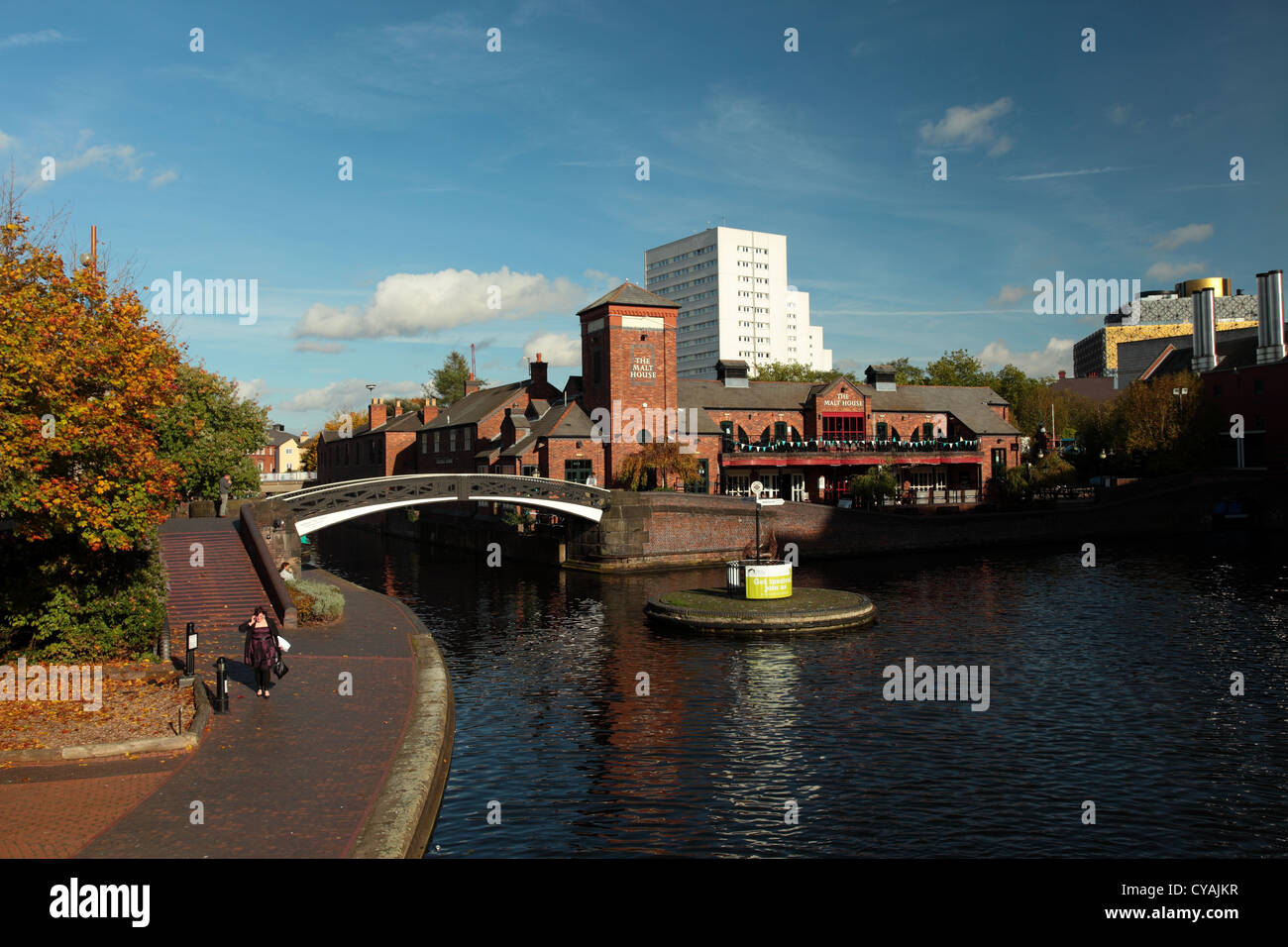 Canal development in Brindleyplace Birmingham UK Stock Photo - Alamy
