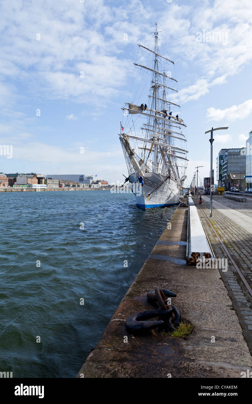Christian Raddich tall ship moored at the quays on the river liffey in ...