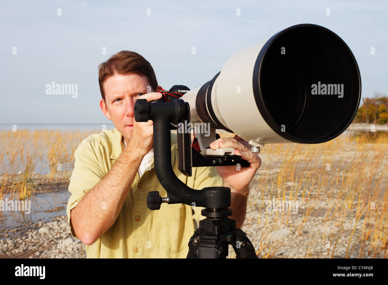 Tripod mounted camera lens hi-res stock photography and images - Alamy
