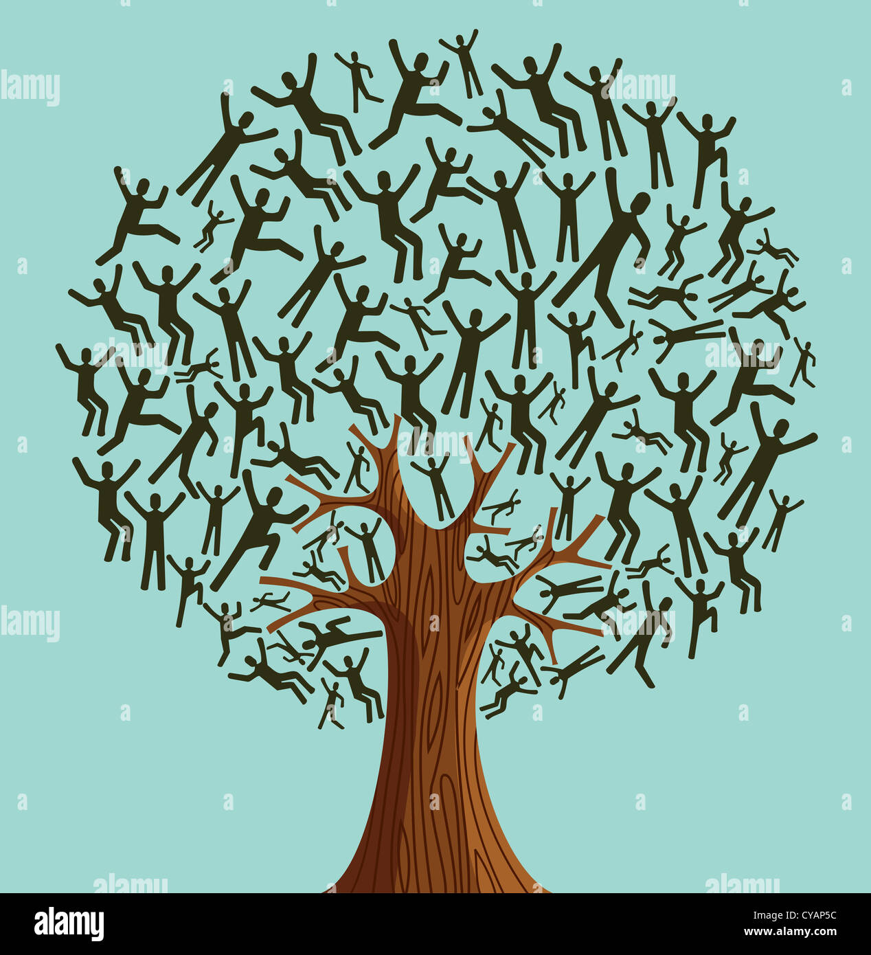 Isolated Diversity tree people illustration. Vector file layered for ...