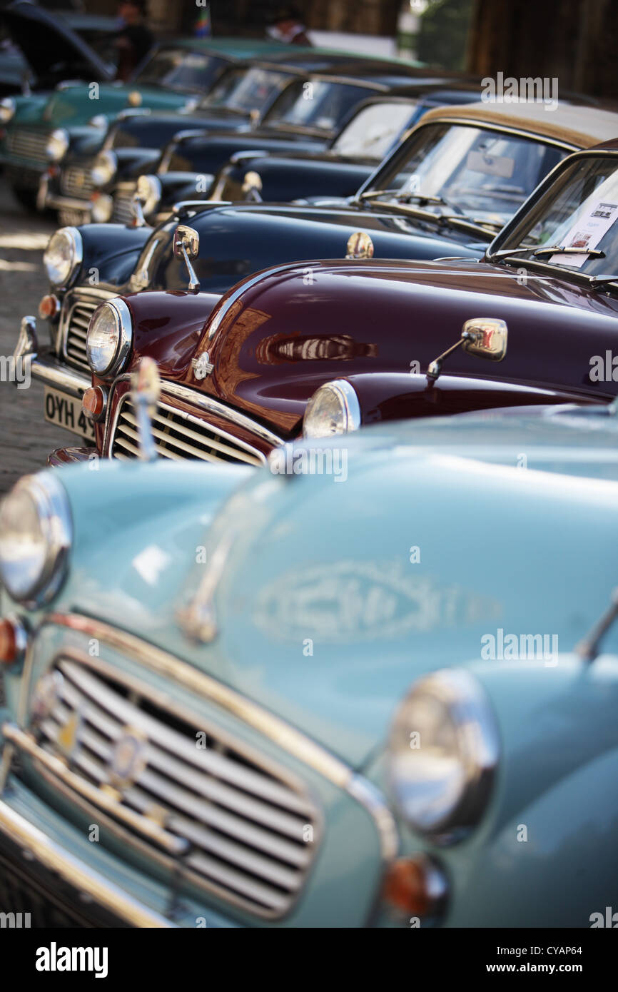 Morris Minor display at Lincoln Castle, Lincolnshire, England. UK Stock ...