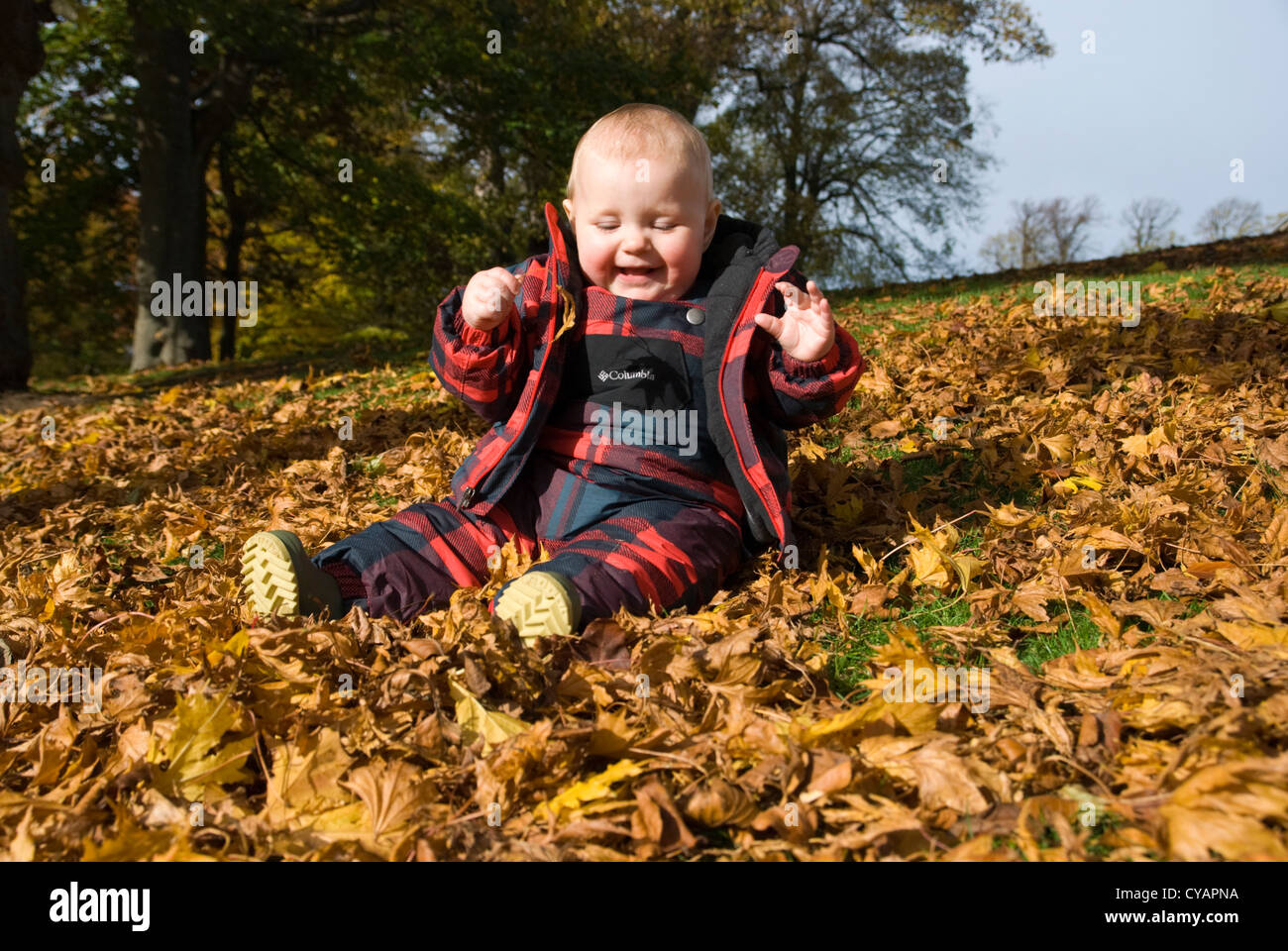 Baby in wellies hi-res stock photography and images - Alamy