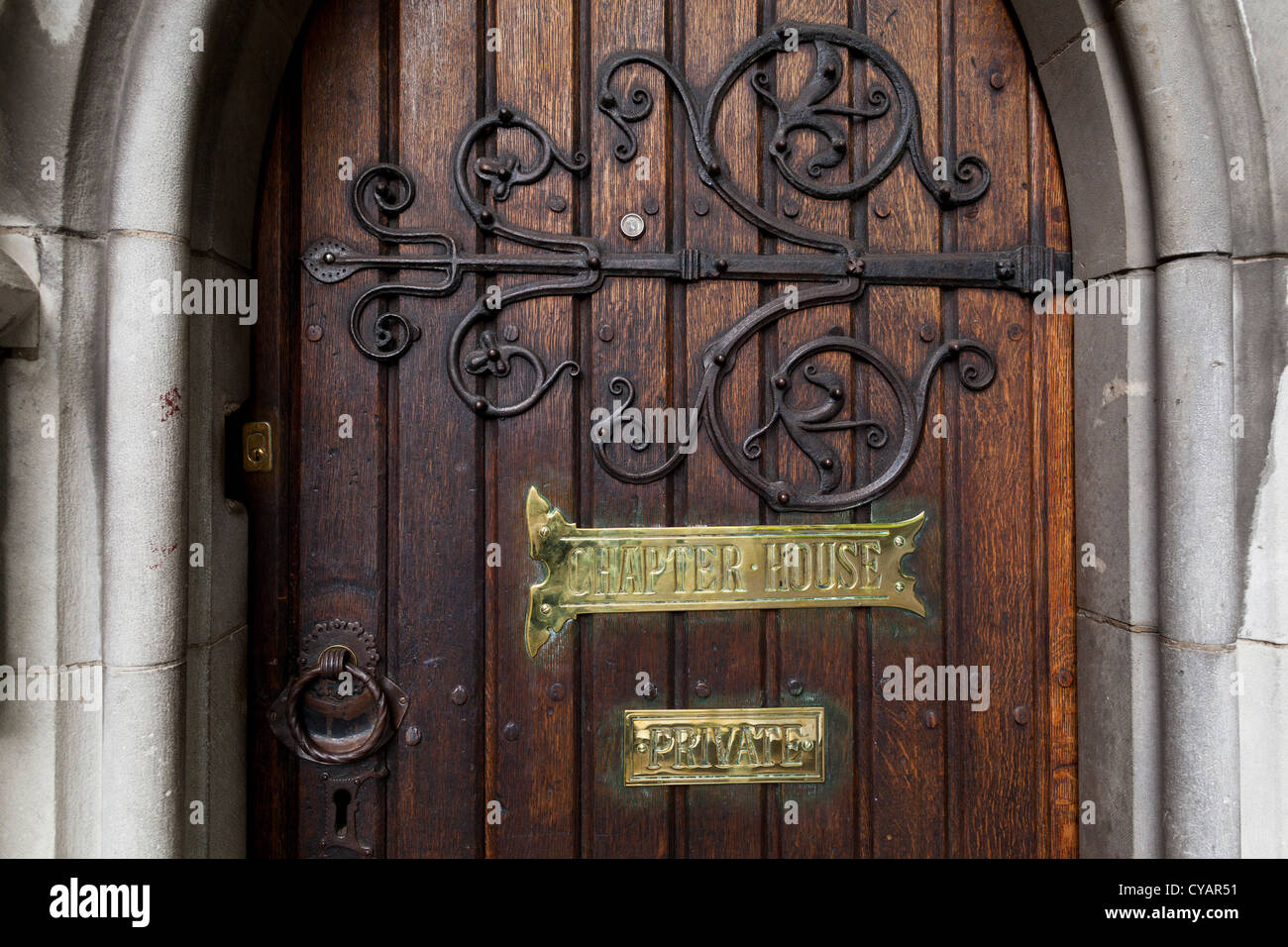 Chapter House door at Christ church cathedral in Dublin, Ireland Stock ...