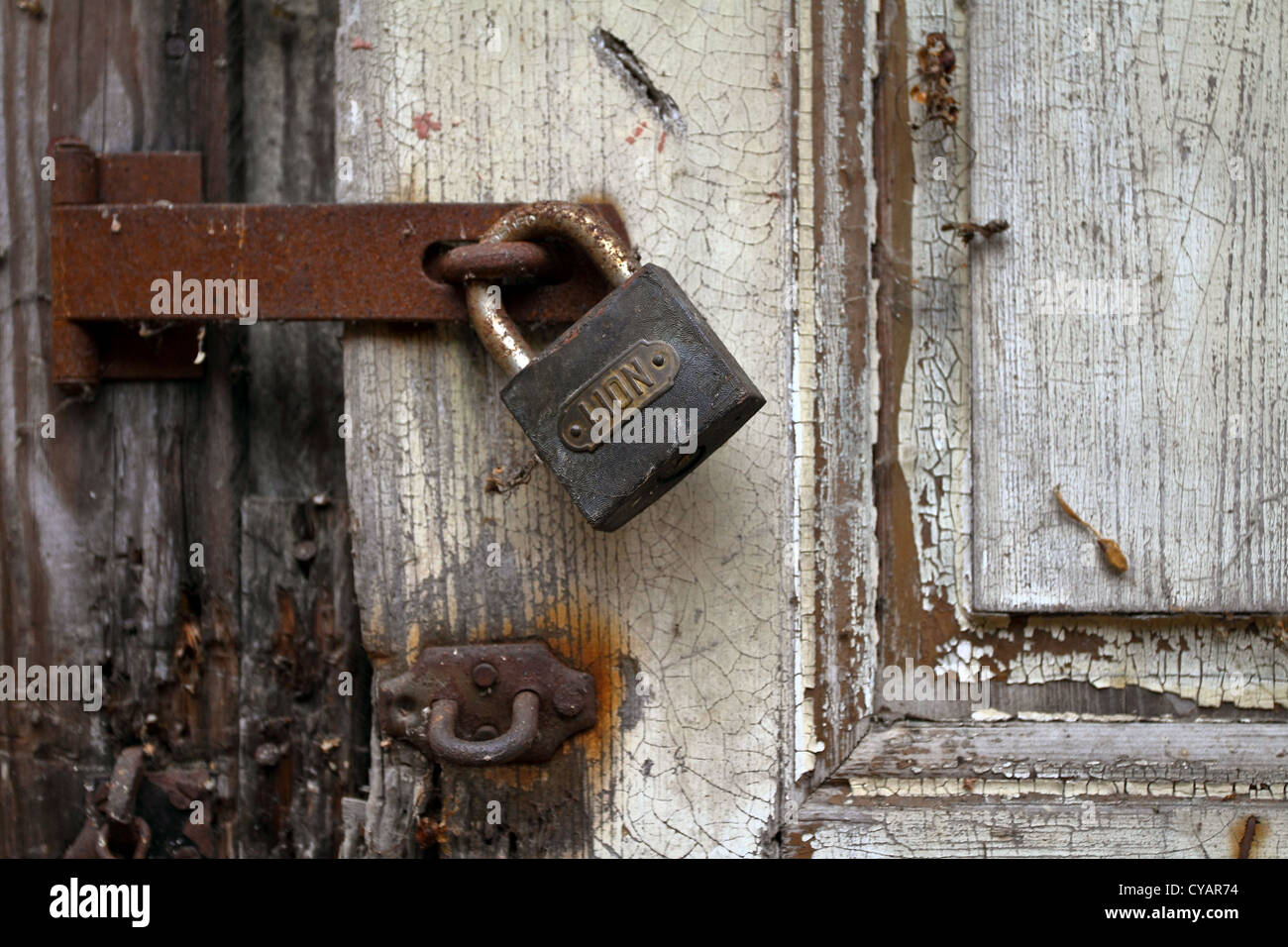old lock on the door Stock Photo - Alamy