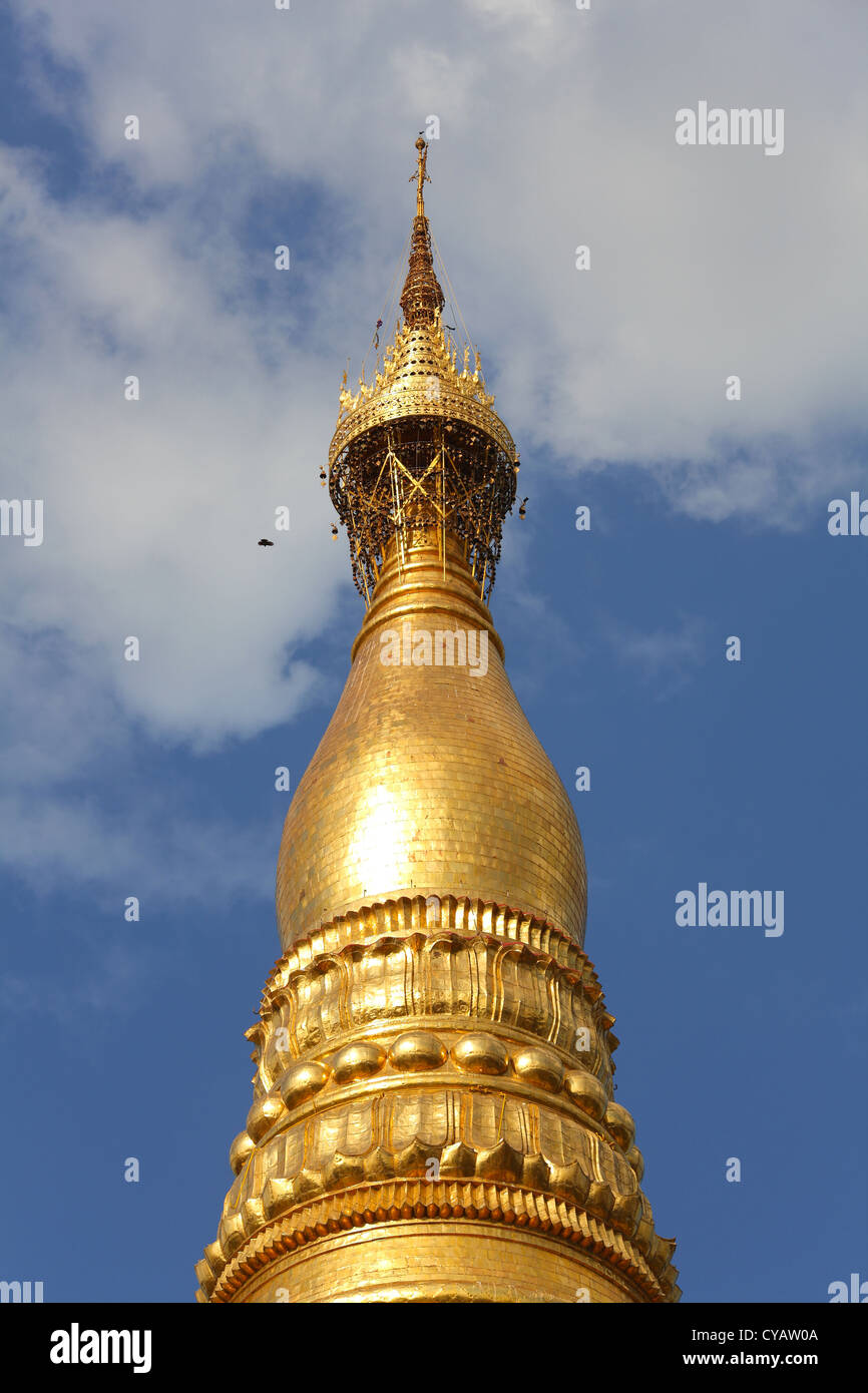 Golden stupa of Shwedagon pagoda in Myanmar the nirvana shape Stock ...