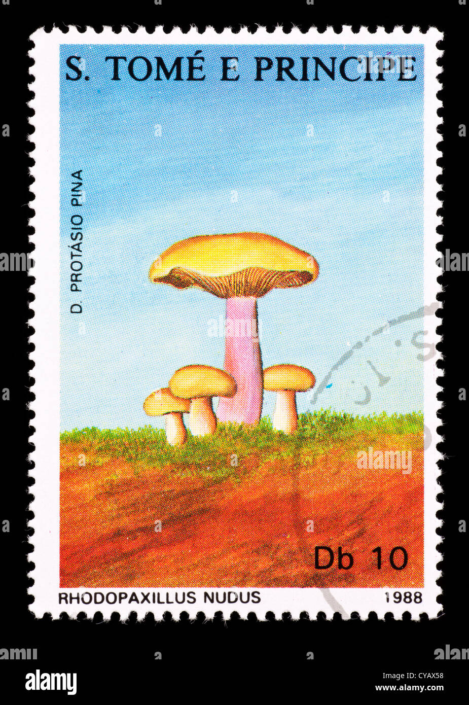 Postage stamp from Saint Thomas and Prince depicting mushrooms ...
