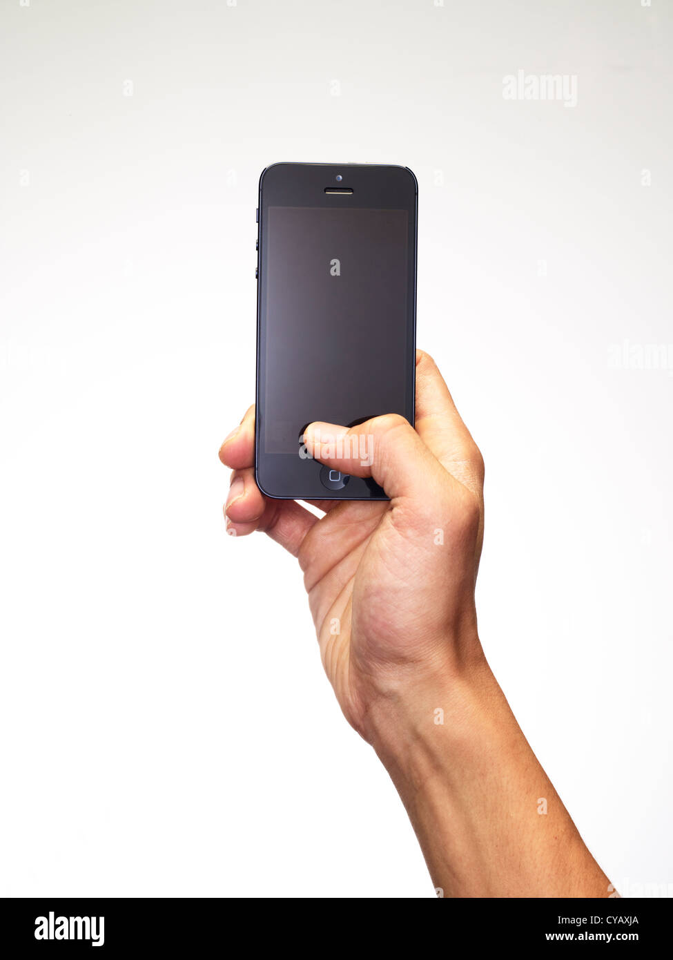 hand holding an iphone 5 Stock Photo - Alamy