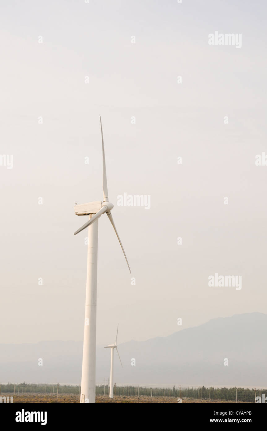Group of Windmill in the sunset，western China Stock Photo - Alamy