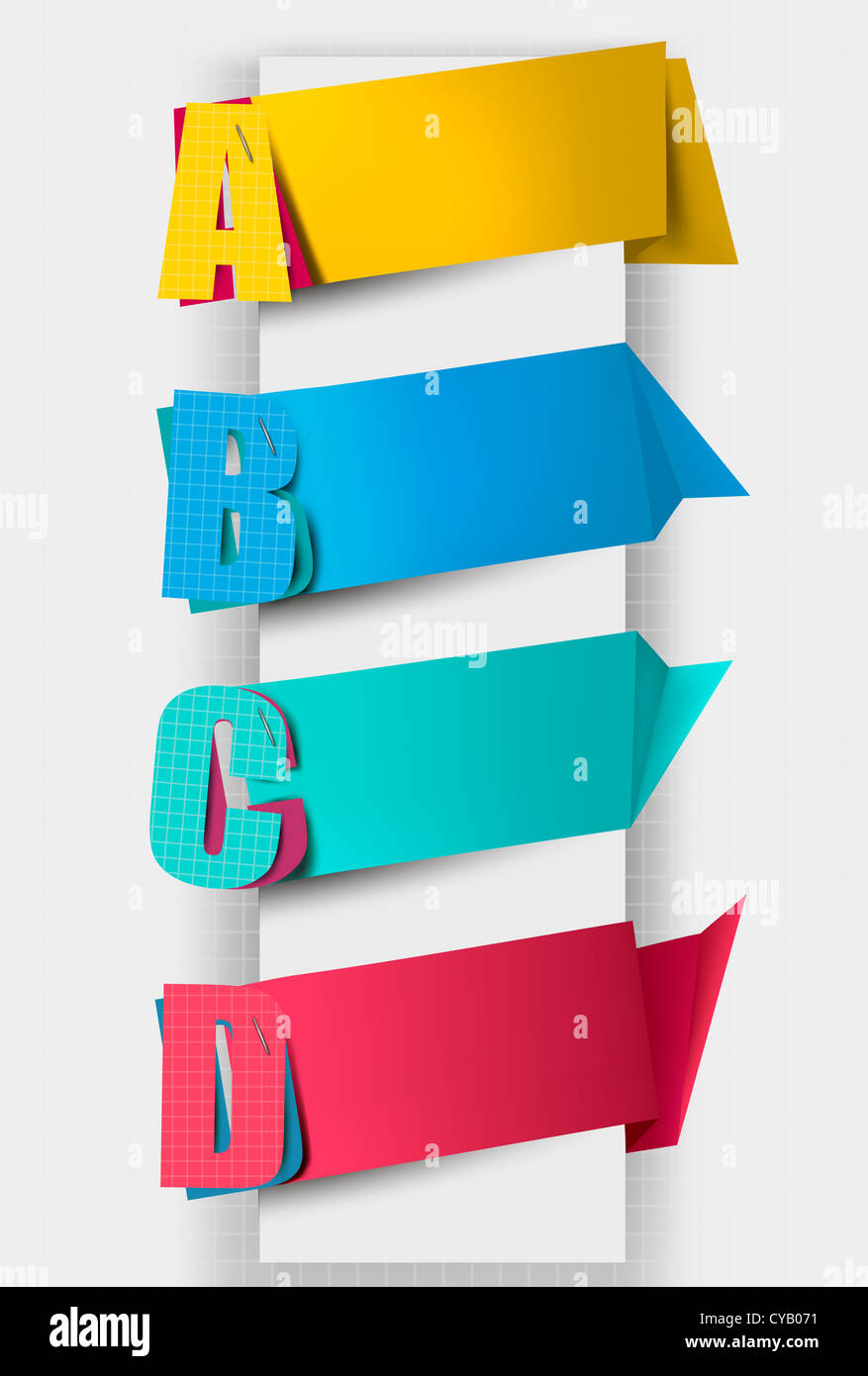 Set of origami paper banners Stock Photo - Alamy