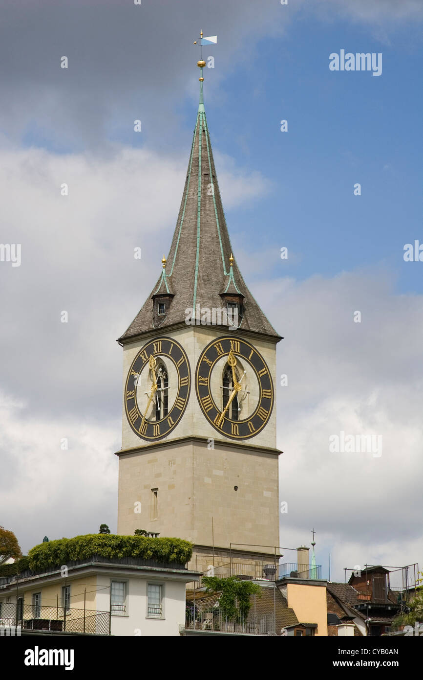 Zurich clock tower hi-res stock photography and images - Alamy