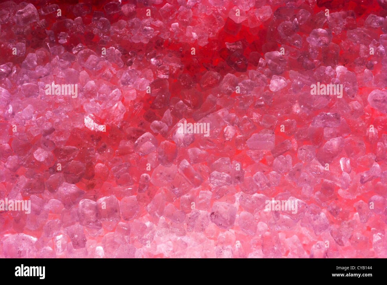 Tinted red by a back light salt crystals close up Stock Photo - Alamy
