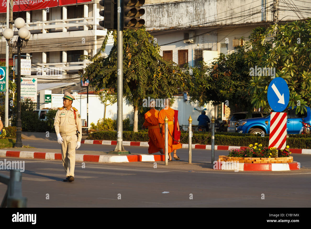Laos police hi-res stock photography and images - Alamy
