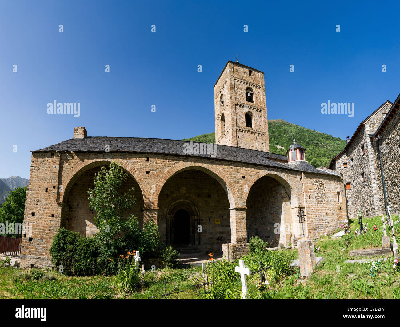 Romanesque church La Nativitat de Durro in Vall de Boí, Catalonia ...