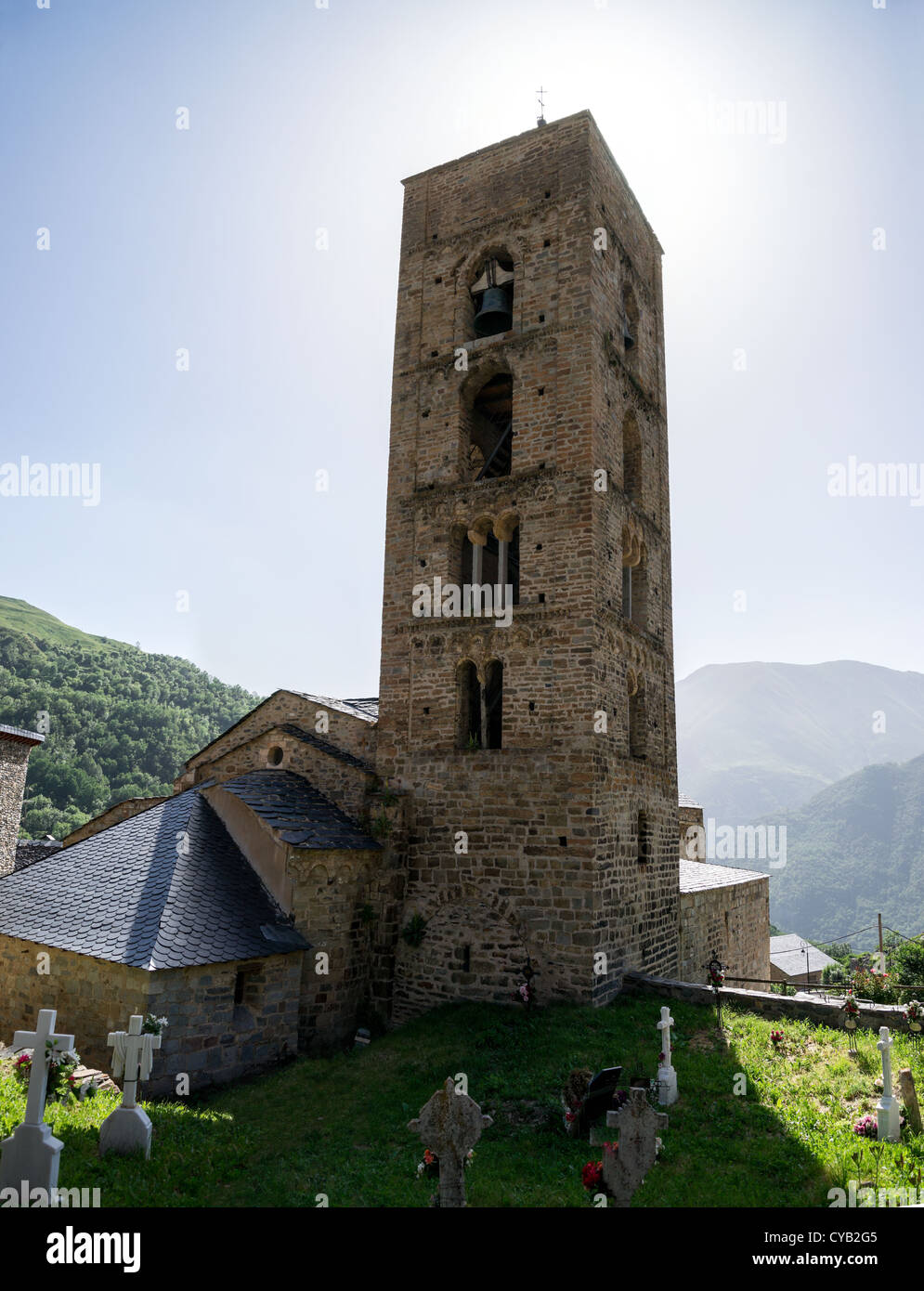 Romanesque church La Nativitat de Durro in Vall de Boí, Catalonia ...