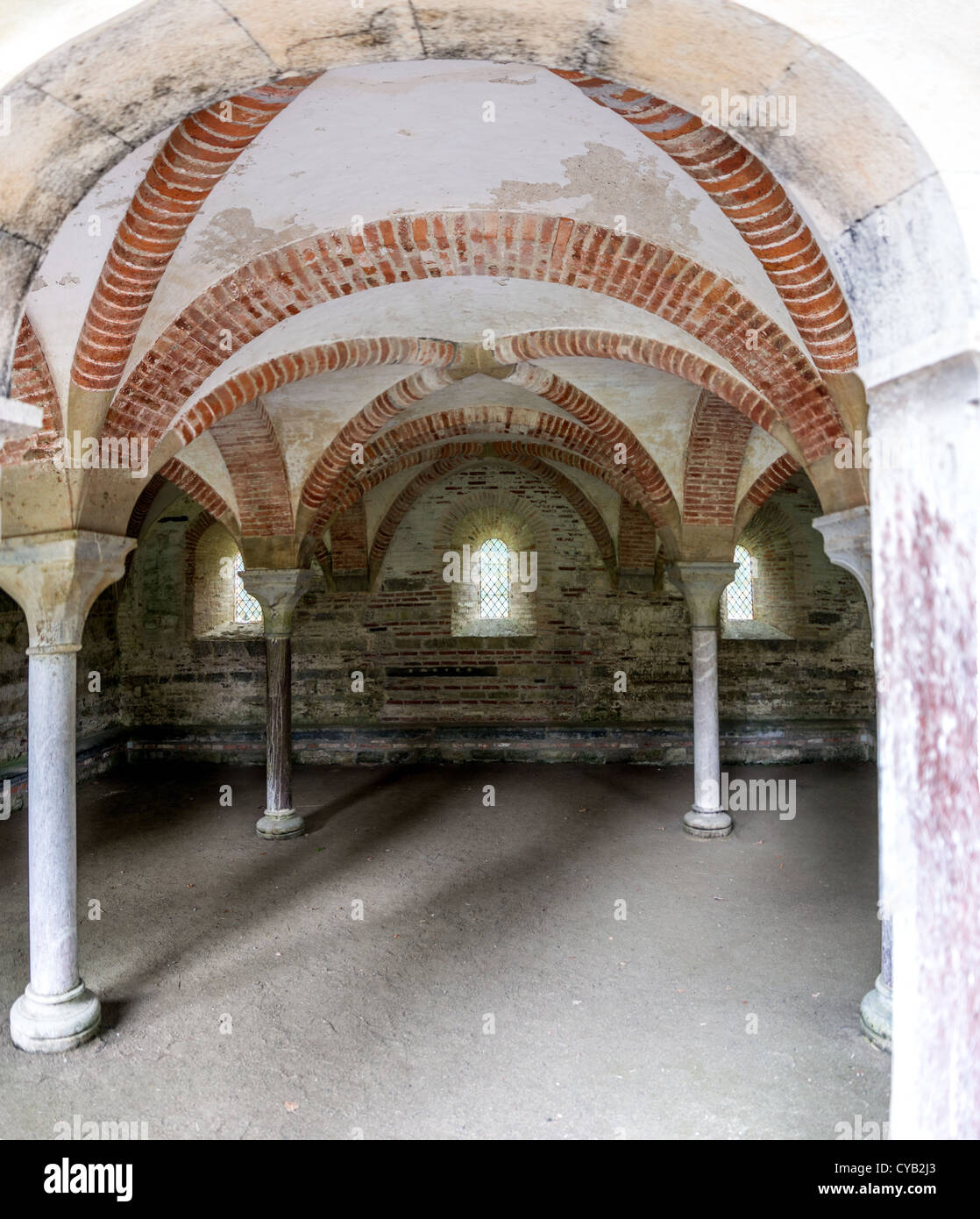 Chapter house in 12th century Abbey Escaladieu in Hautes-Pyrénées ...