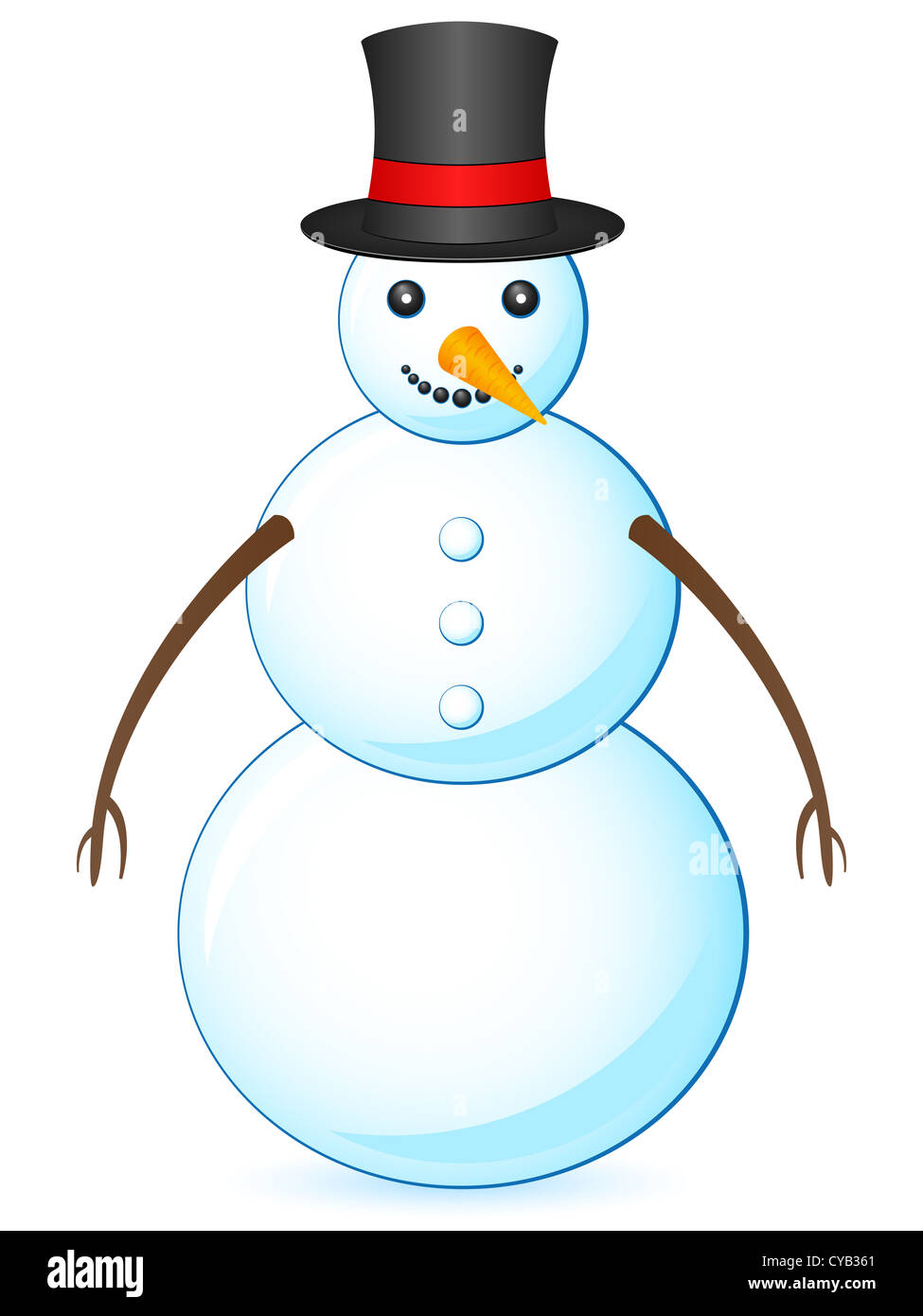 Cartoon snowman isolated on a white background. Vector illustration ...