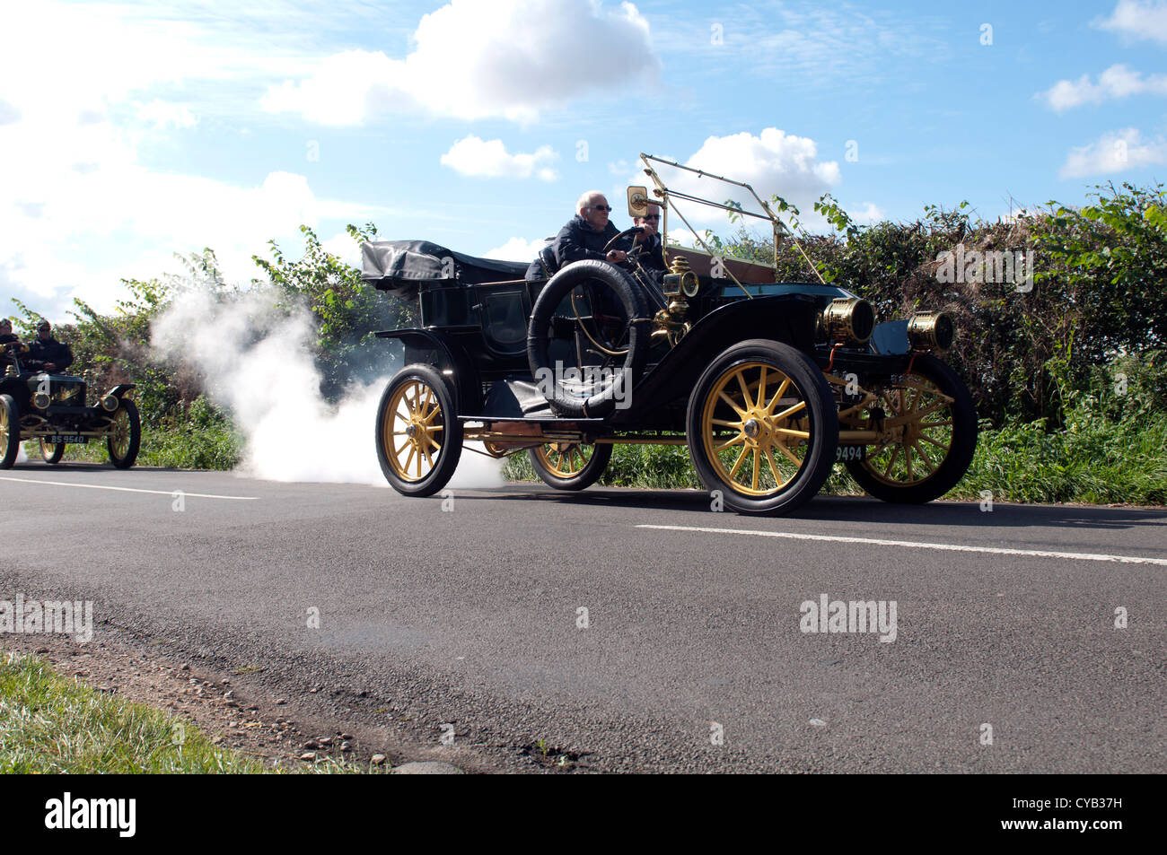 White steam car hi-res stock photography and images - Alamy