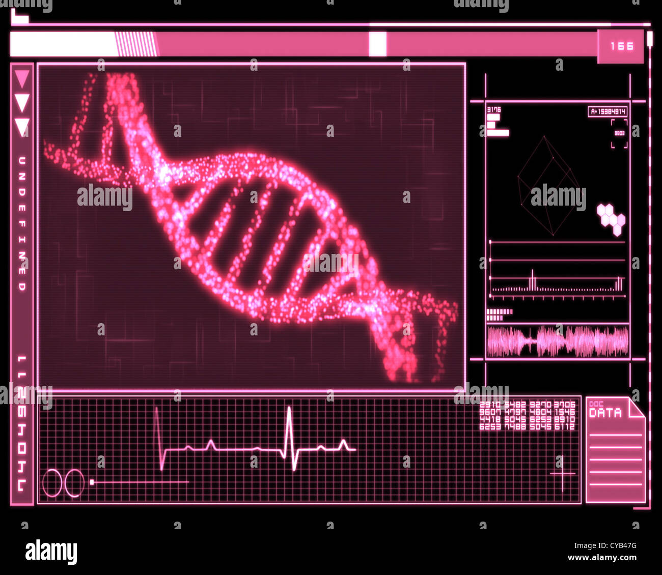 Pink DNA Helix technology Stock Photo - Alamy