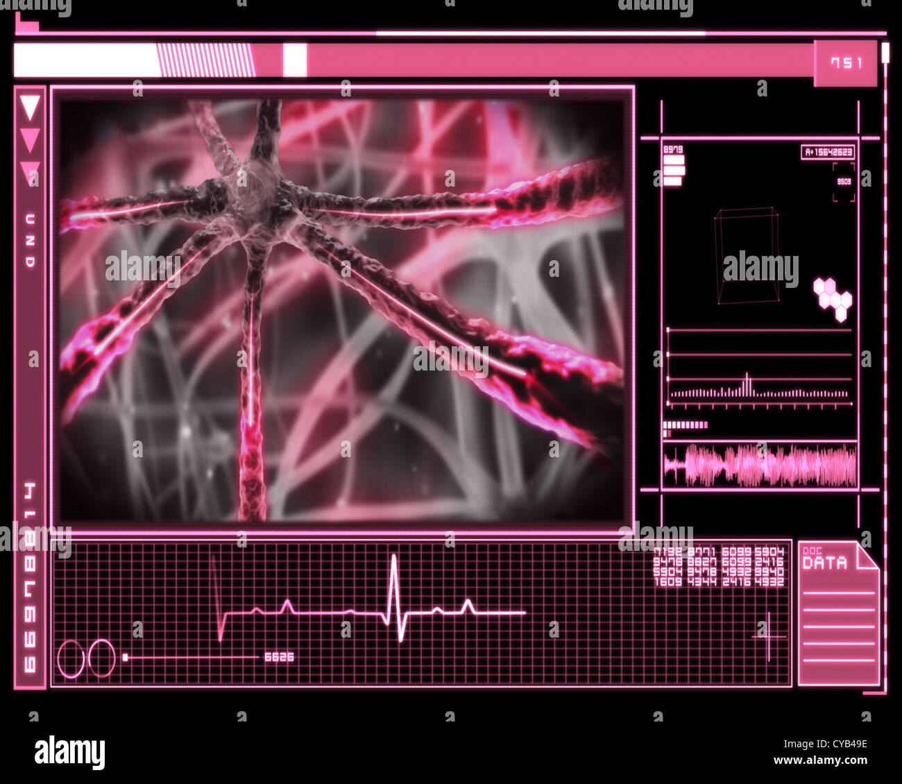 Pink microscopic technology Stock Photo - Alamy