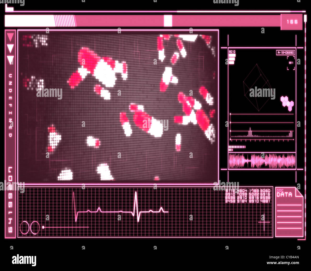 Pink pixel pills technology Stock Photo - Alamy