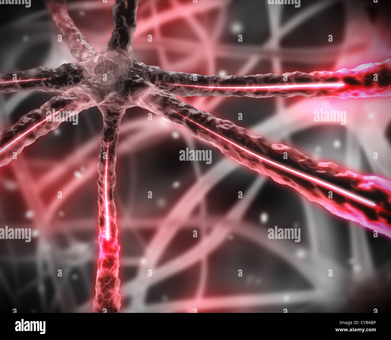 Pink microscopic nervous system Stock Photo - Alamy