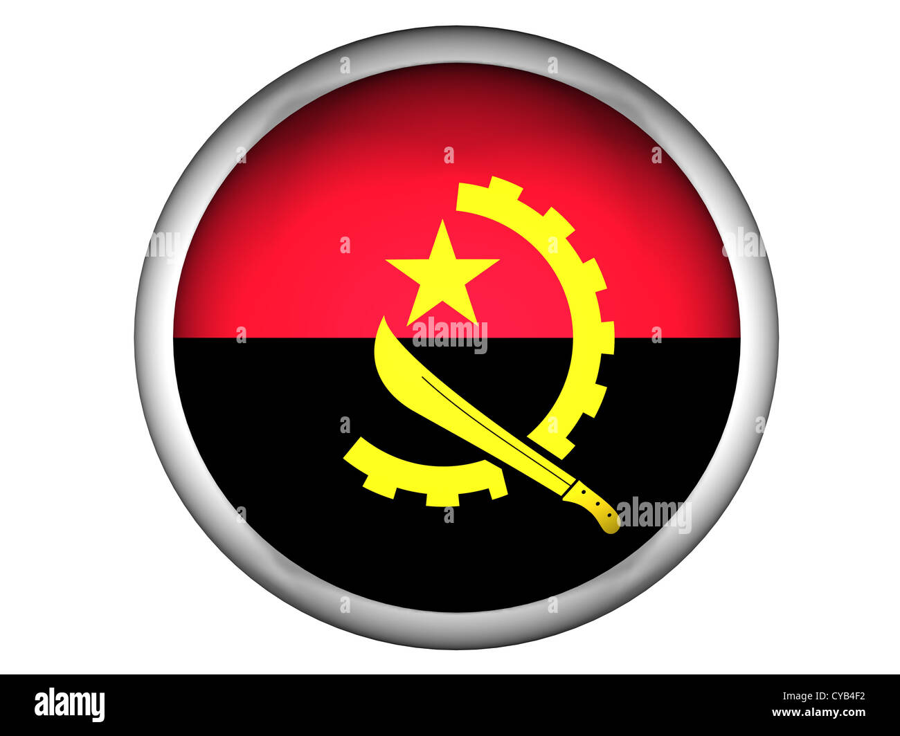 National Flag of Angola . Button Style . Isolated Stock Photo - Alamy