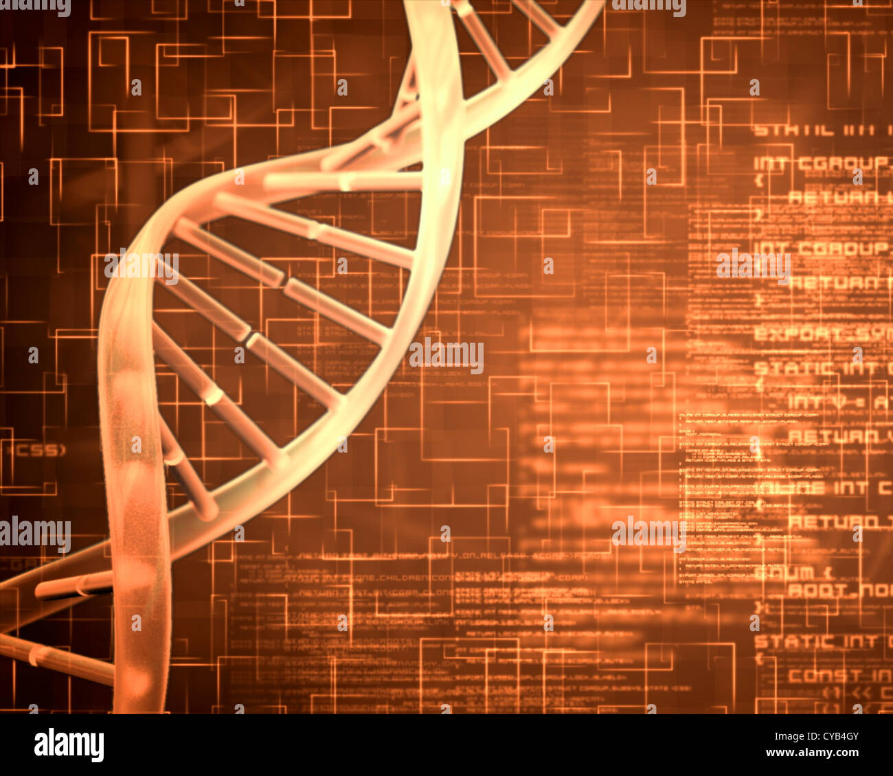 Orange DNA Helix background squares Stock Photo - Alamy