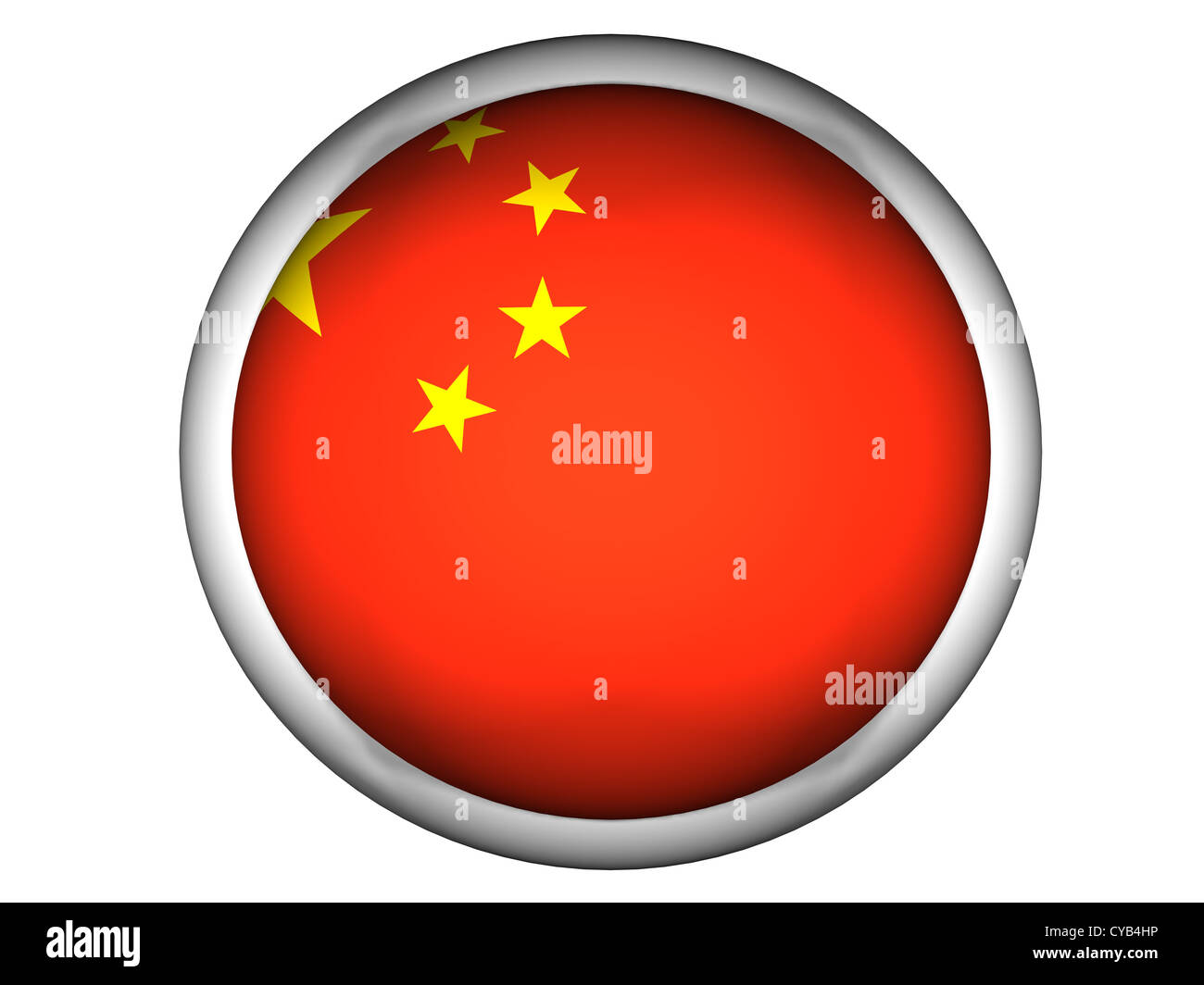 National Flag of China . Button Style . Isolated Stock Photo - Alamy