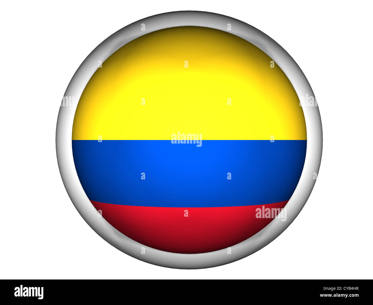 National Flag of Colombia . Button Style . Isolated Stock Photo - Alamy