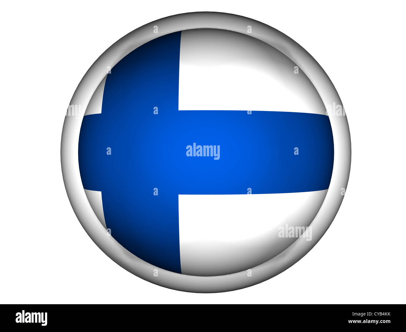 National Flag of Finland . Button Style . Isolated Stock Photo - Alamy