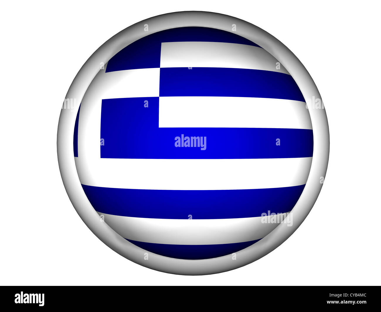 National Flag of Greece . Button Style . Isolated Stock Photo - Alamy