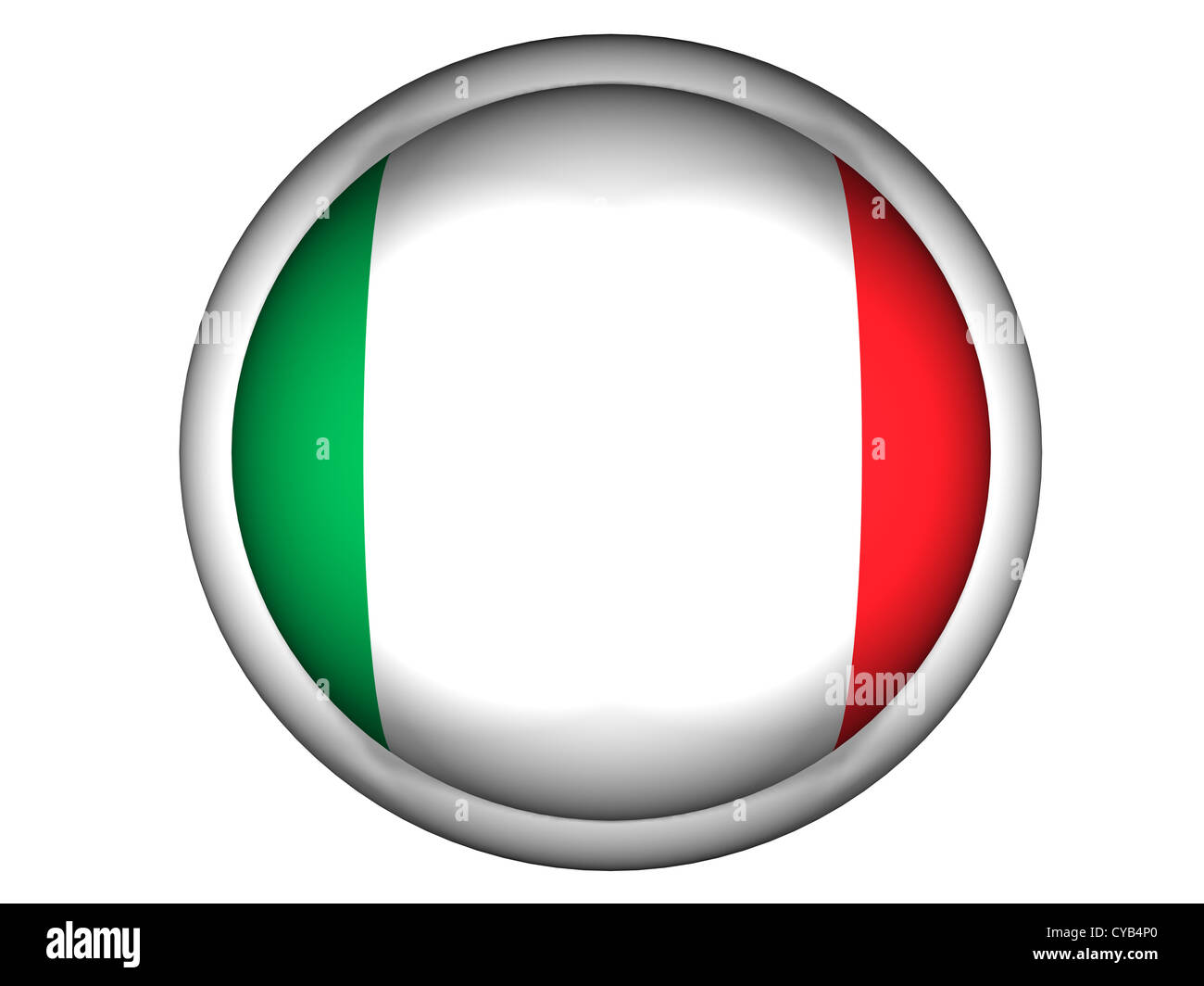 National Flag of Italy . Button Style . Isolated Stock Photo - Alamy