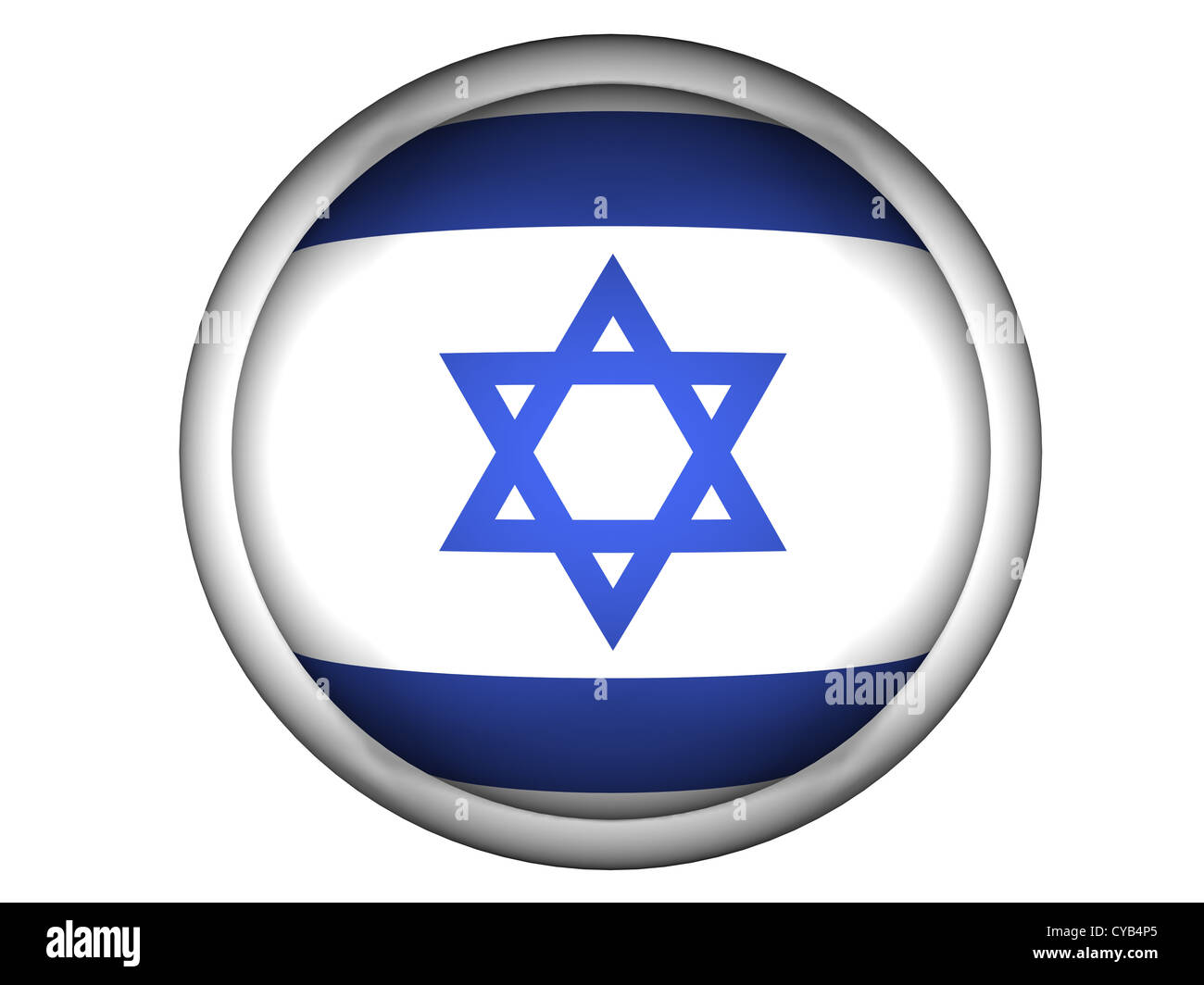 National Flag of Israel . Button Style . Isolated Stock Photo - Alamy