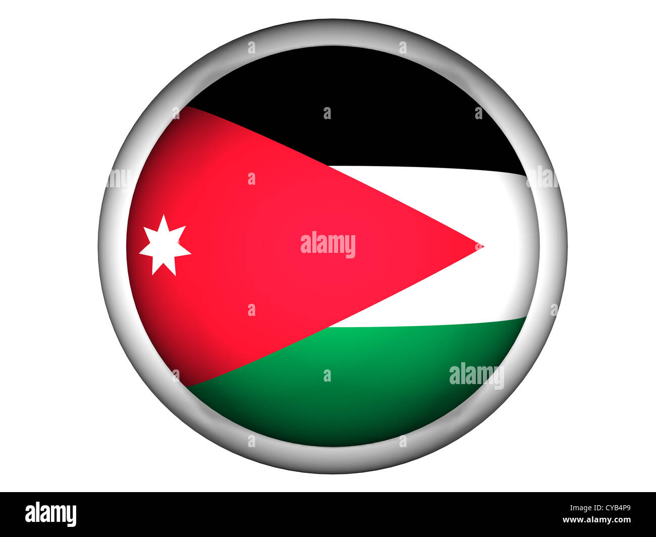 National Flag of Jordan . Button Style . Isolated Stock Photo - Alamy