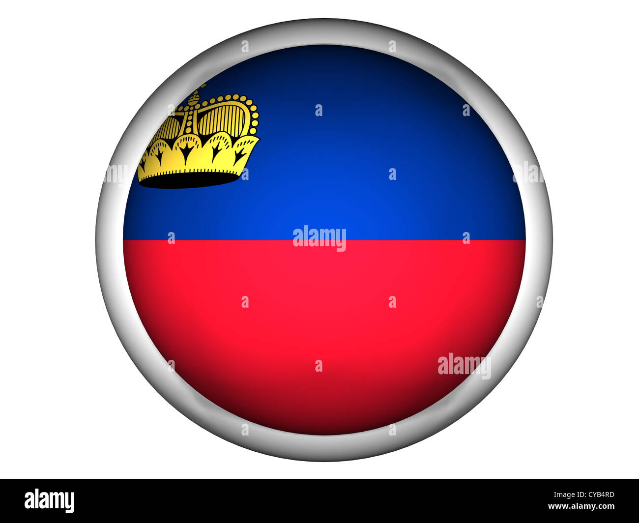 National Flag of Liechtenstein . Button Style . Isolated Stock Photo ...