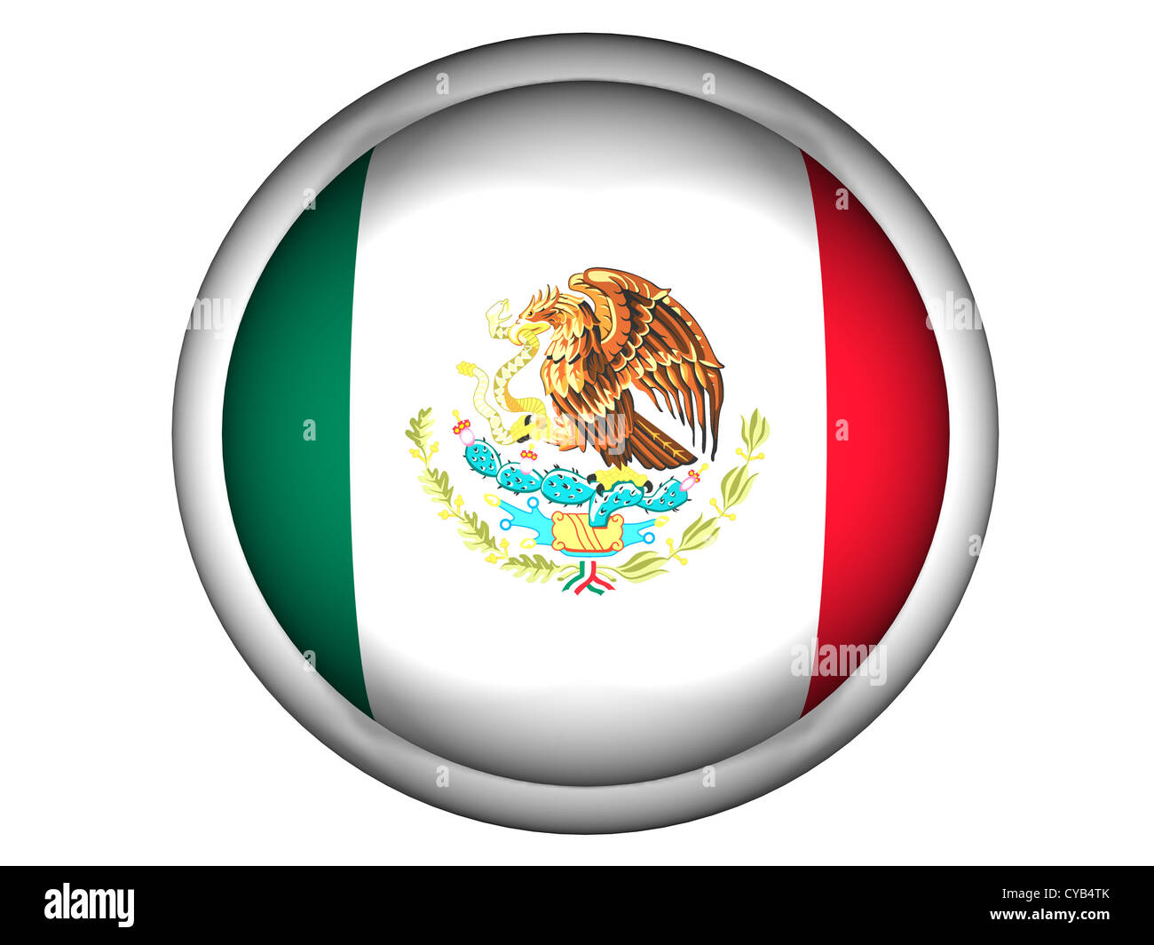 National Flag of Mexico . Button Style . Isolated Stock Photo - Alamy